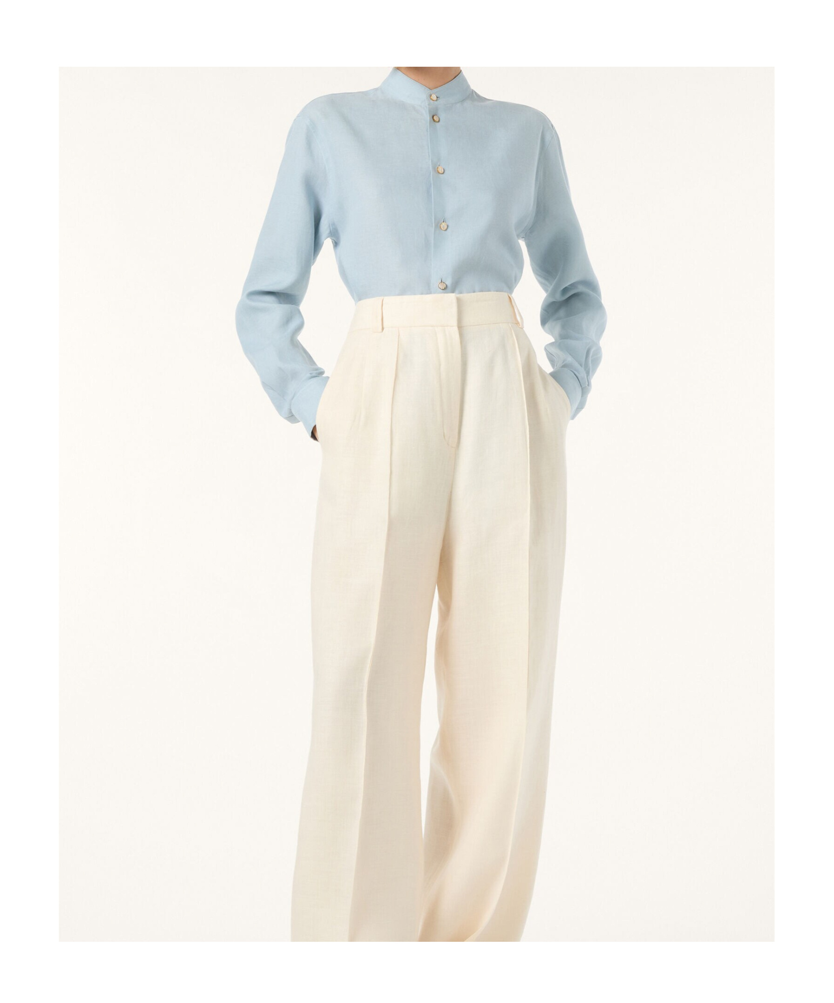 LORO PIANA Loro Piana Thea Mandarin Collar Shirt